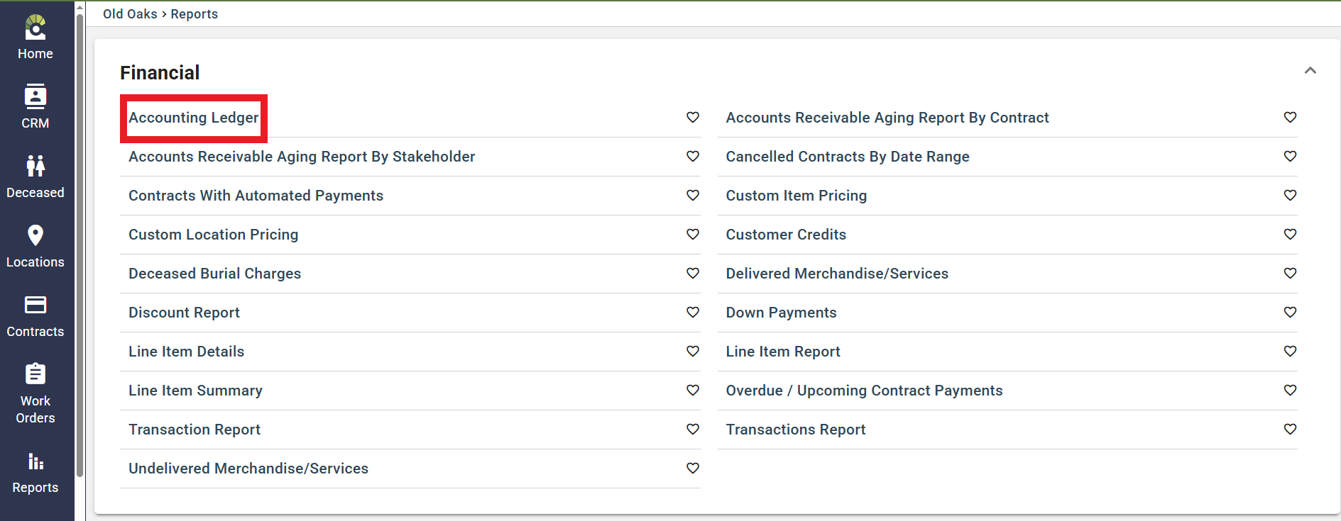 Accounting Ledger Report