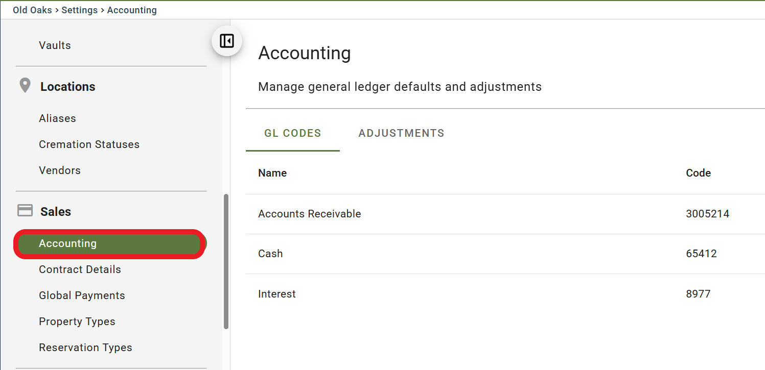How to manage your default General Ledger codes and Adjustments.
